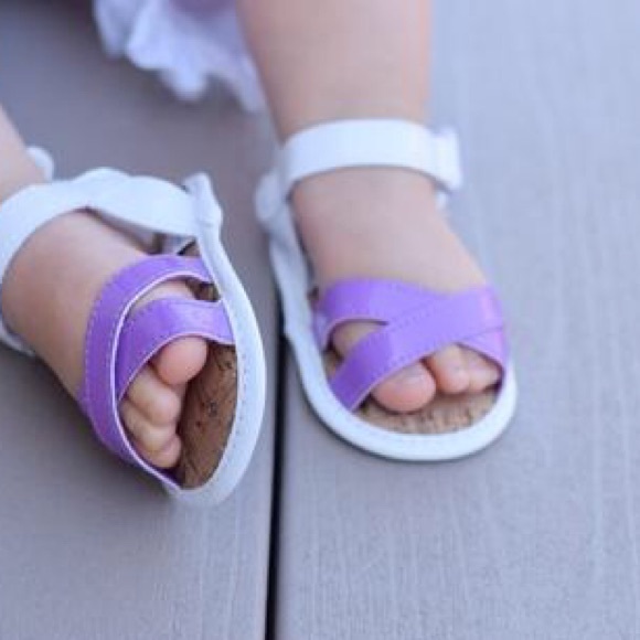 Shoes | Nwt Infanttoddler Purple White Sandals | Poshmark